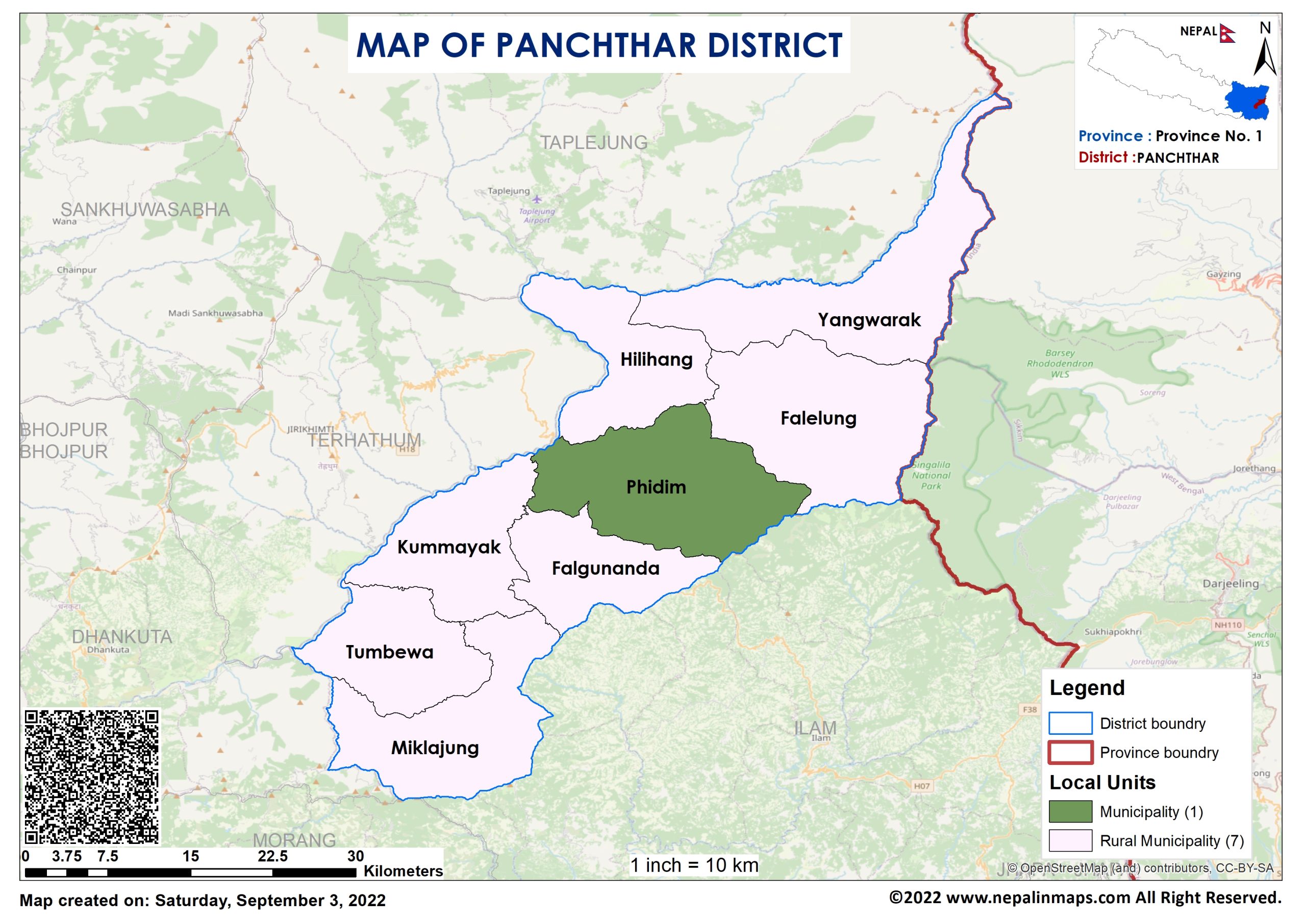 Panchthar | Maps of Nepal