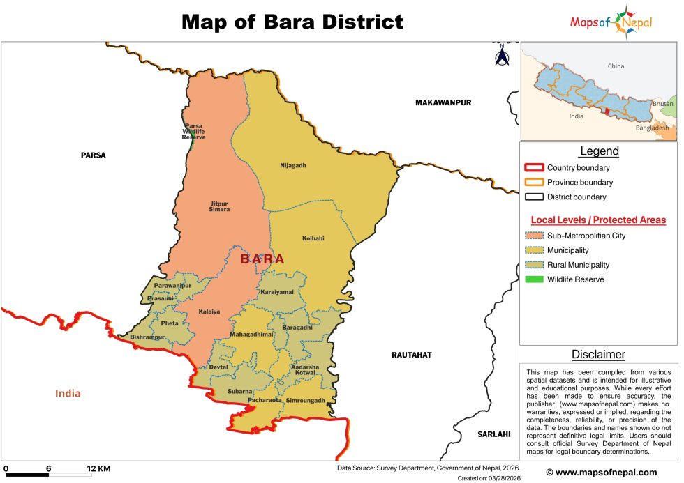 Bara | Maps of Nepal