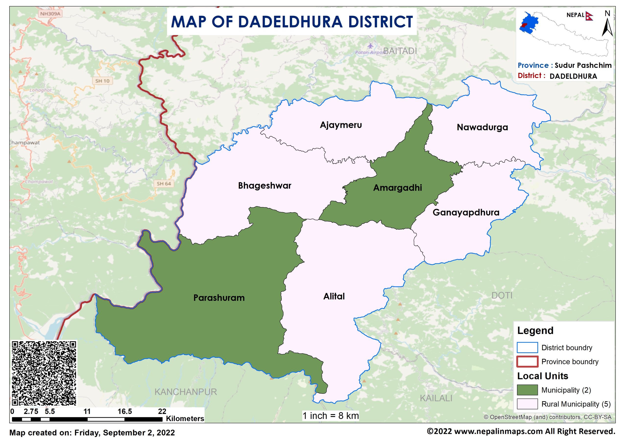 Dadeldhura | Maps of Nepal