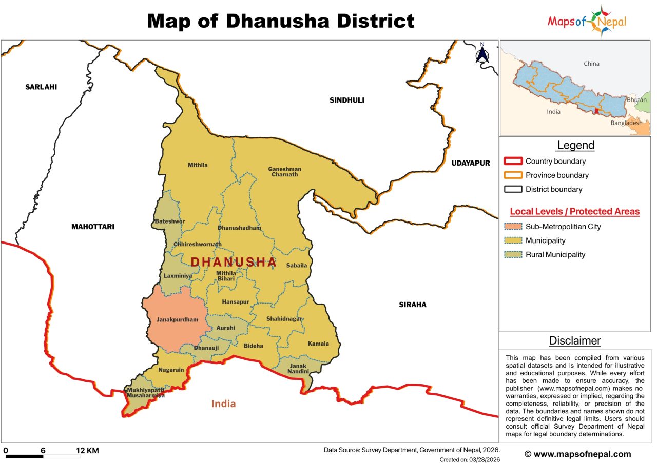Dhanusa | Maps of Nepal