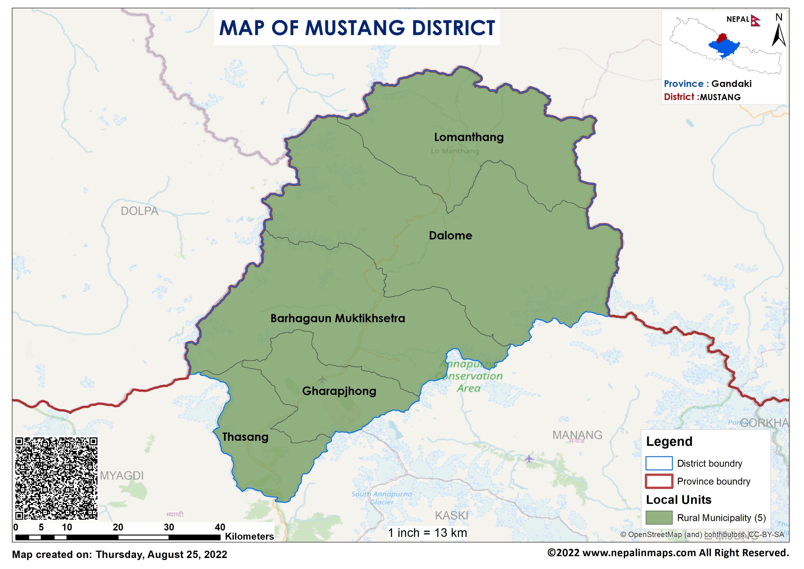 Mustang | Maps of Nepal