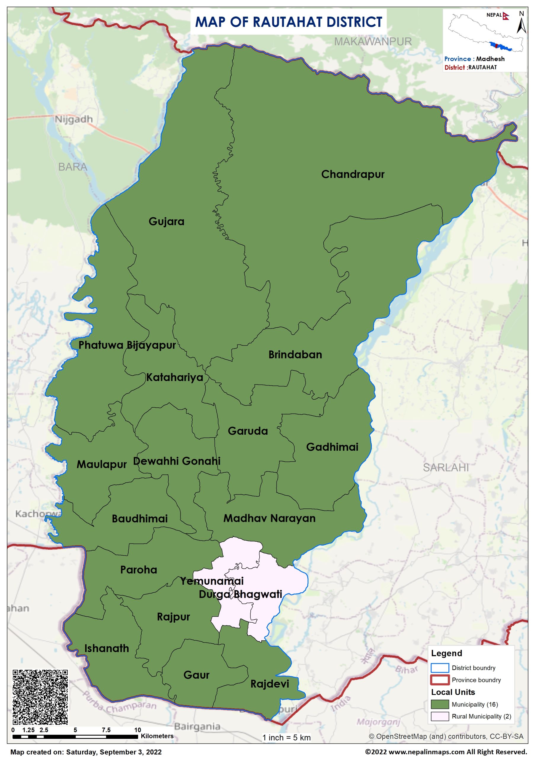 Rautahat | Maps of Nepal