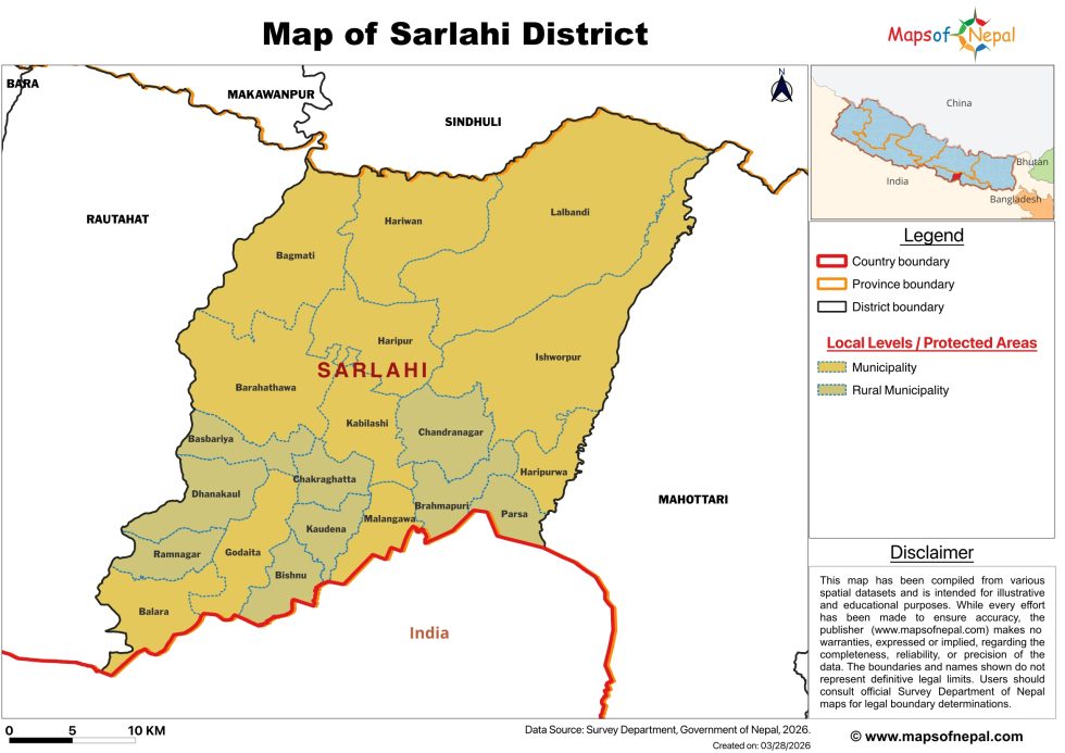 Sarlahi | Maps of Nepal