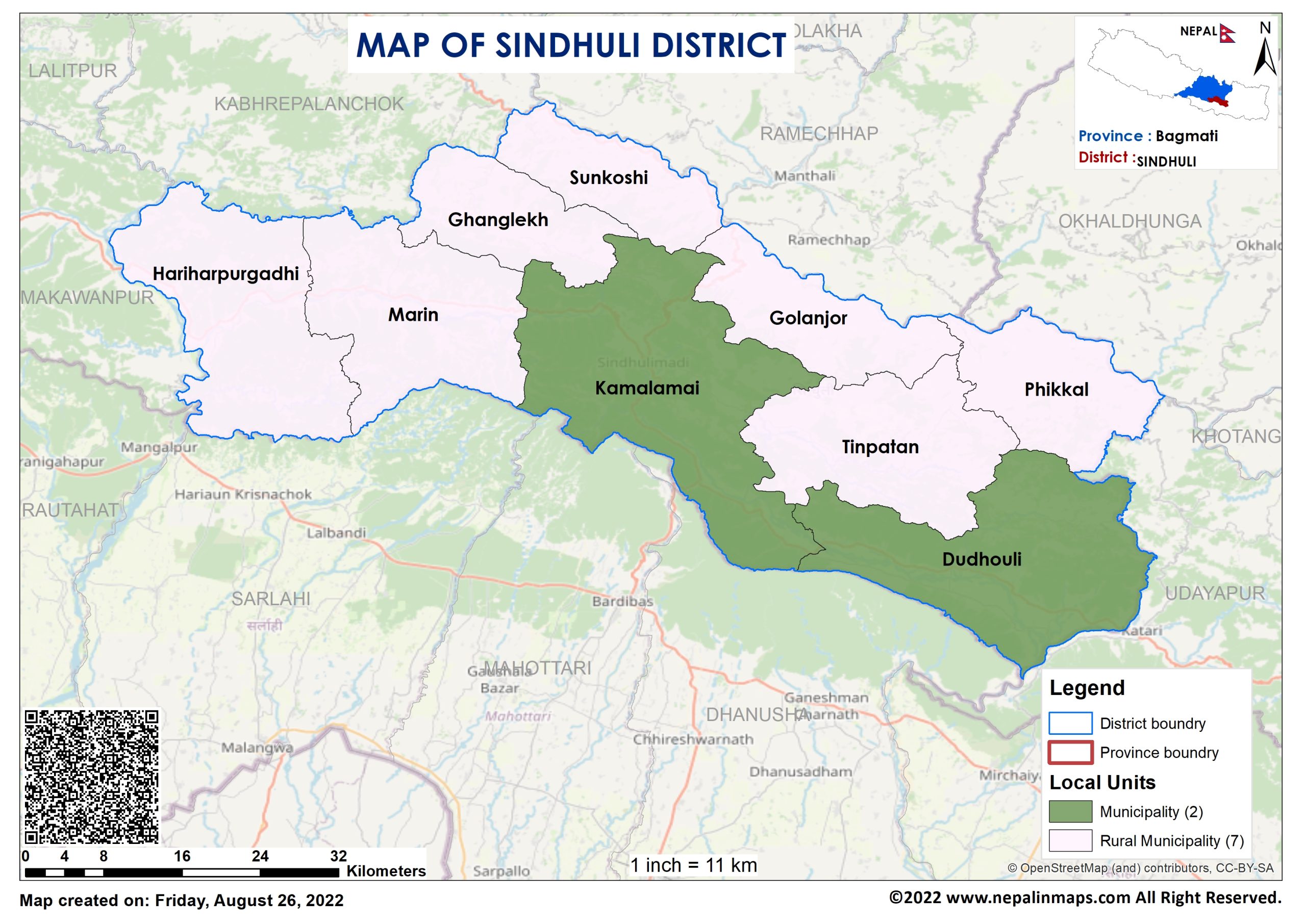 Sindhuli | Maps of Nepal