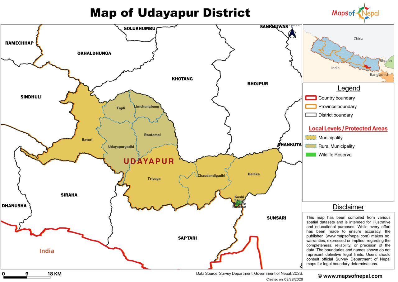 Udayapur | Maps of Nepal