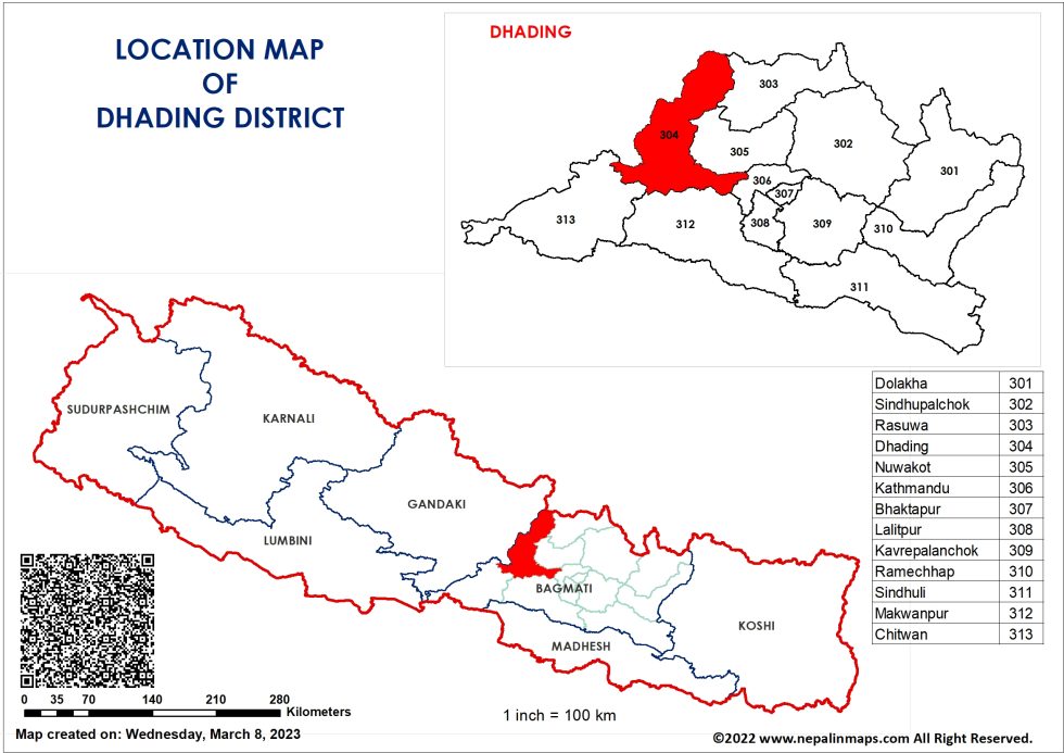 Dhading | Maps of Nepal