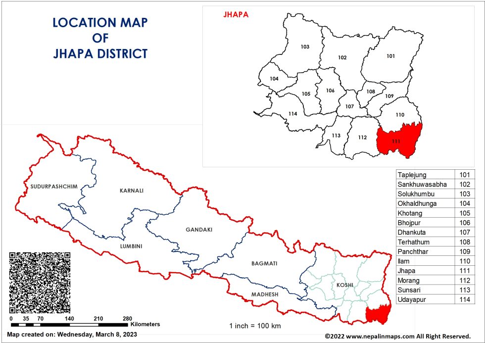 Jhapa | Maps of Nepal
