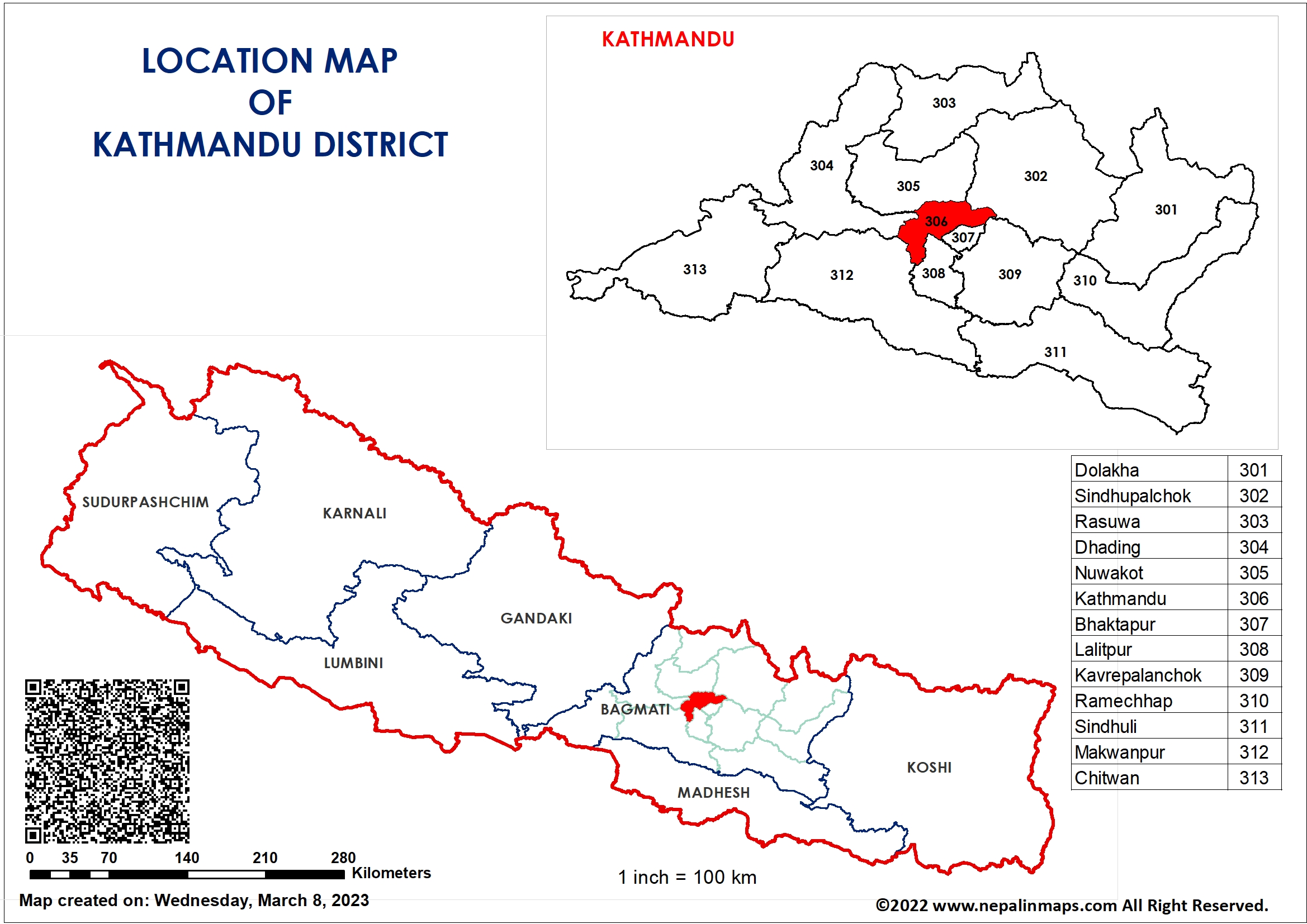 Kathmandu | Maps of Nepal