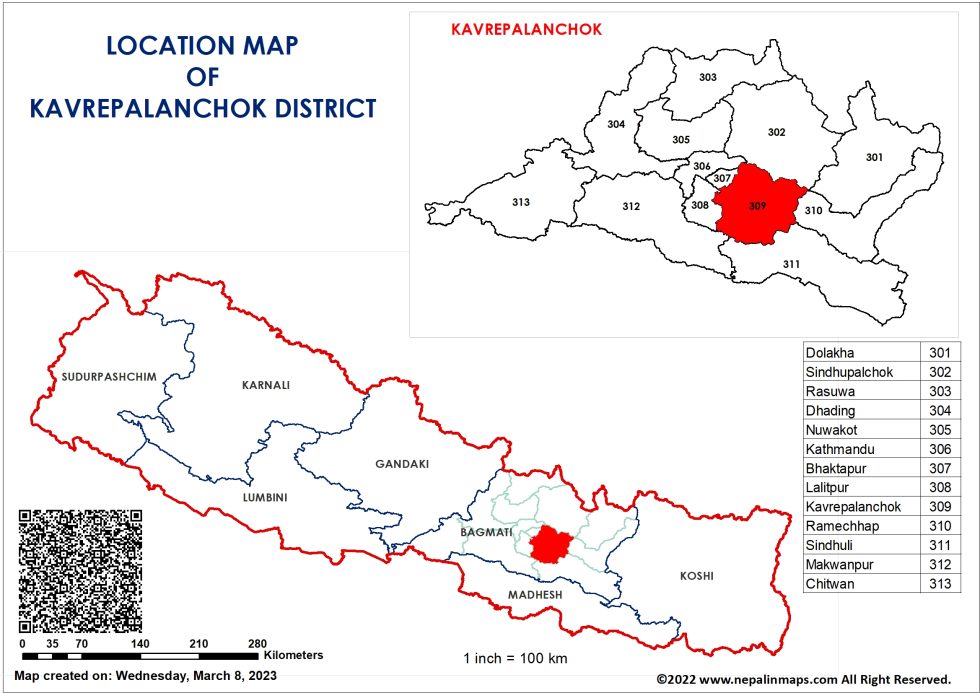 Kavrepalanchok | Maps of Nepal