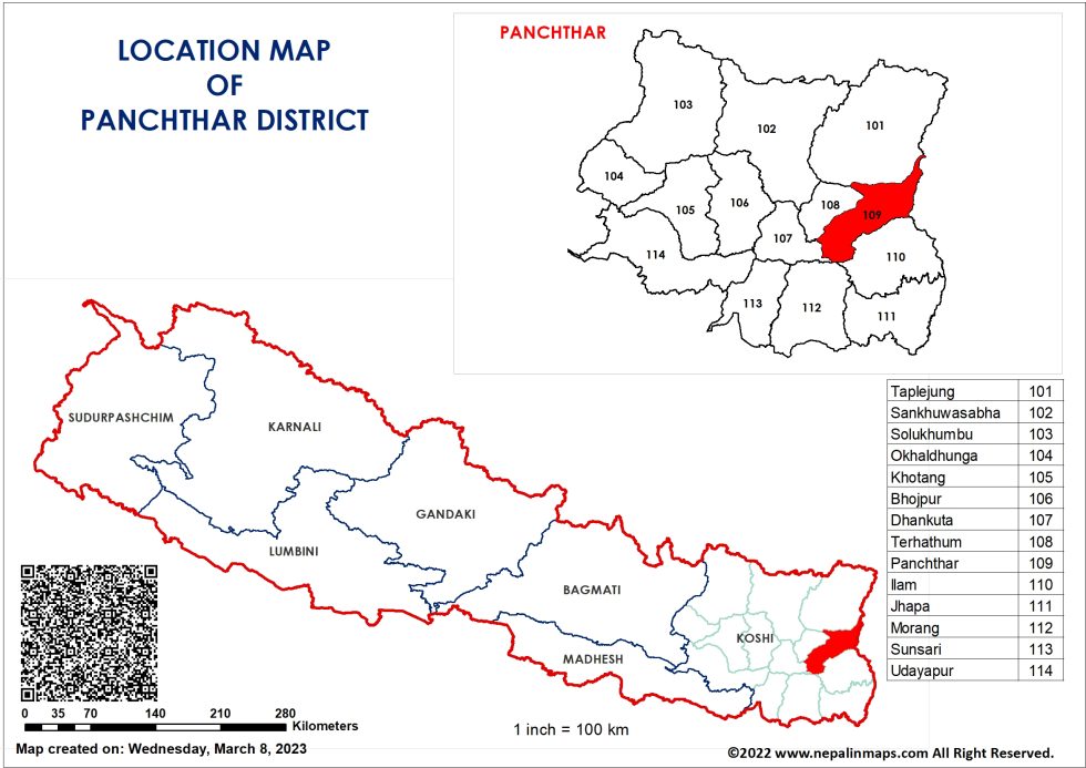 Panchthar | Maps of Nepal