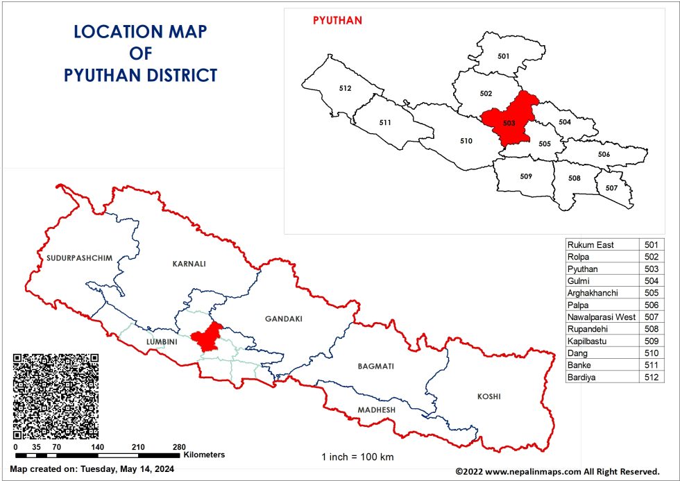 Pyuthan | Maps of Nepal