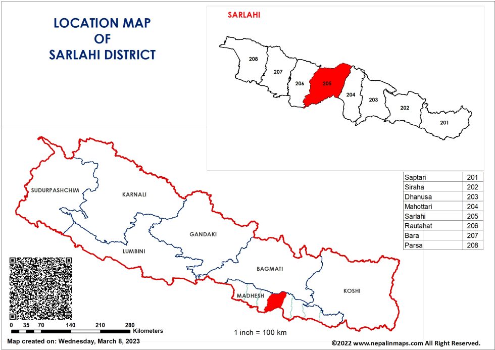 Sarlahi | Maps of Nepal