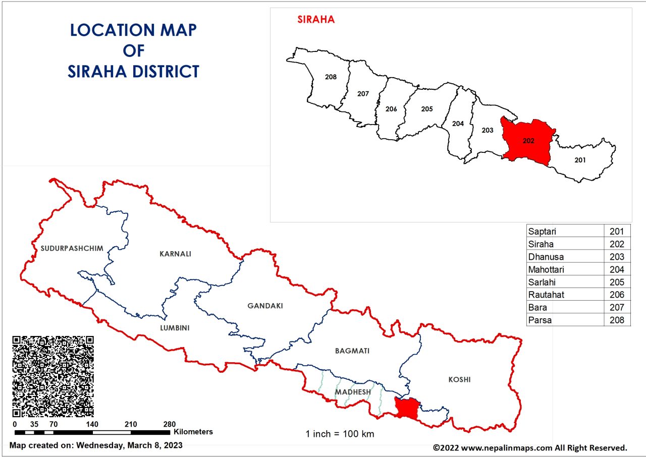 Siraha | Maps of Nepal